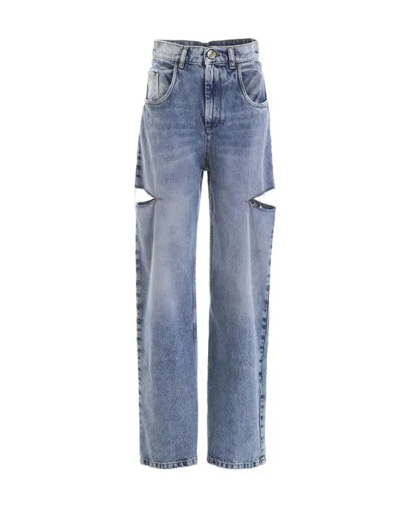 MAISON MARGIELA Baggy Jeans With Shear Cutout Detail - Blue
