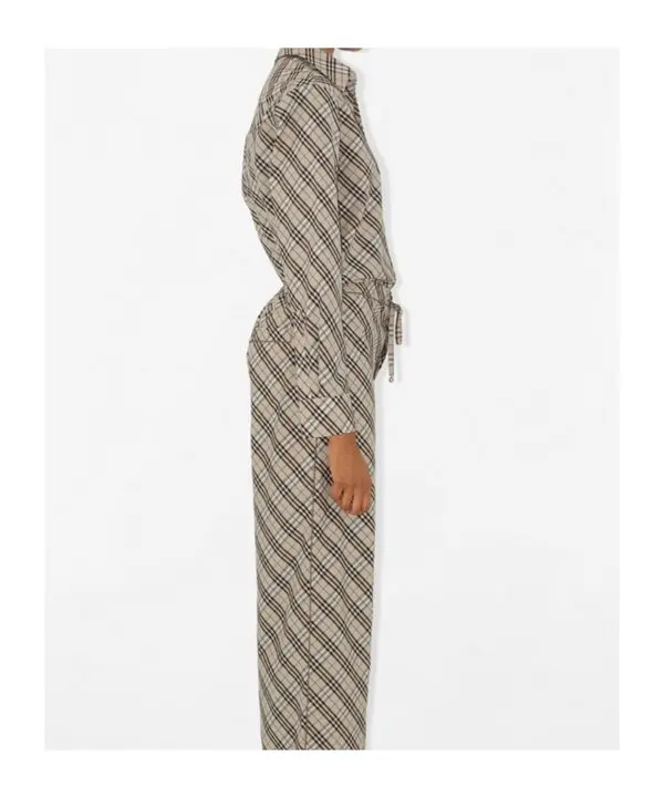 Burberry Checkered Long-sleeve Shirt With B-shield Embroidery