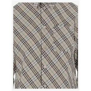 Burberry Checkered Long-sleeve Shirt With B-shield Embroidery