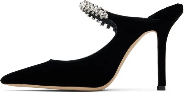 JIMMY CHOO Bing 100 Crystal-embellished Mules - Black