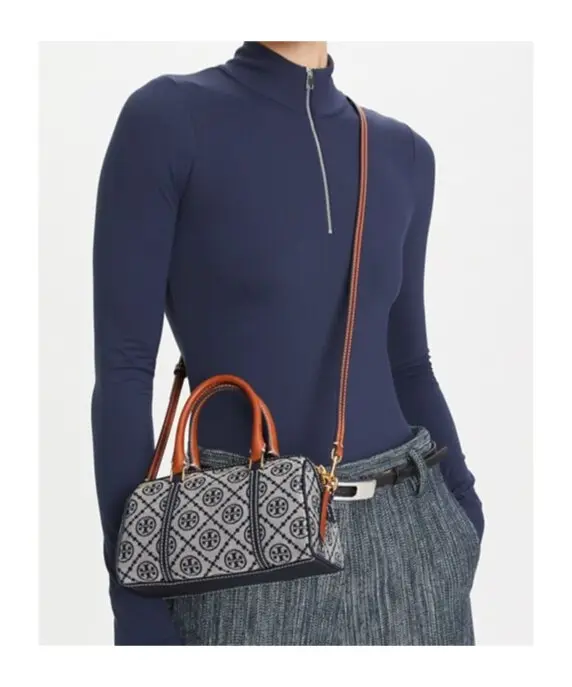 Tory Burch T Monogram Zipped Mini Barrel Bag