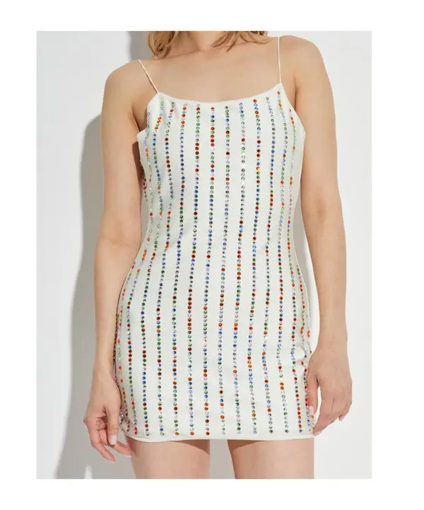 Oseree Embellished Spaghetti Strap Minidress