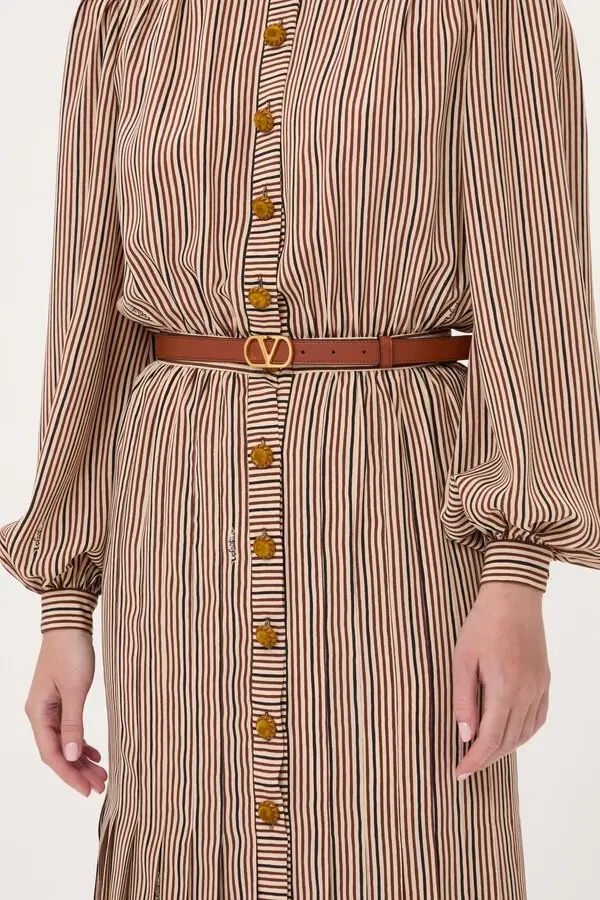 Valentino Garavani Vlogo Signature Buckled Reversible Belt - Brown