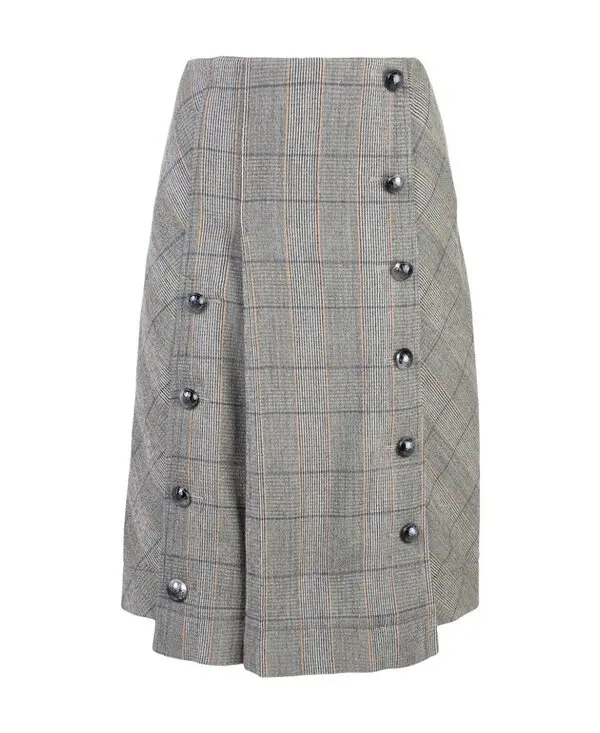 Chloé Checked Pleated Skirt