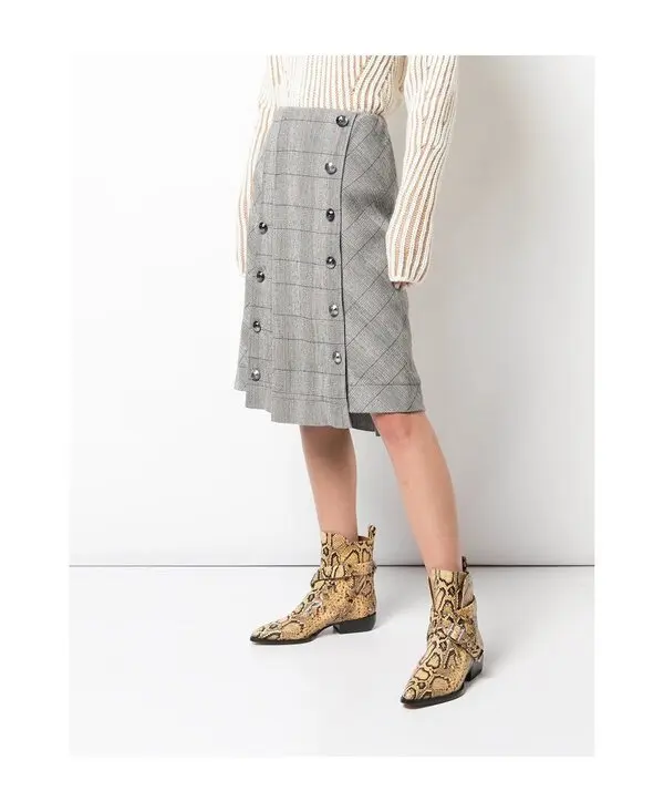 Chloé Checked Pleated Skirt