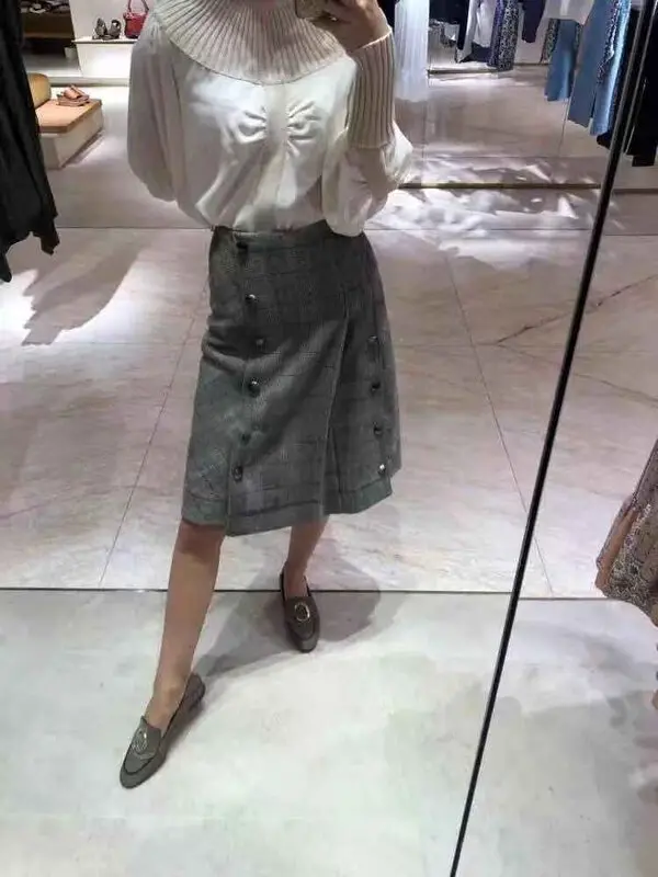 Chloé Checked Pleated Skirt