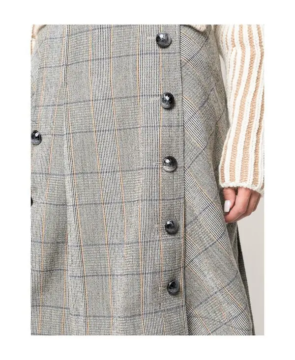 Chloé Checked Pleated Skirt