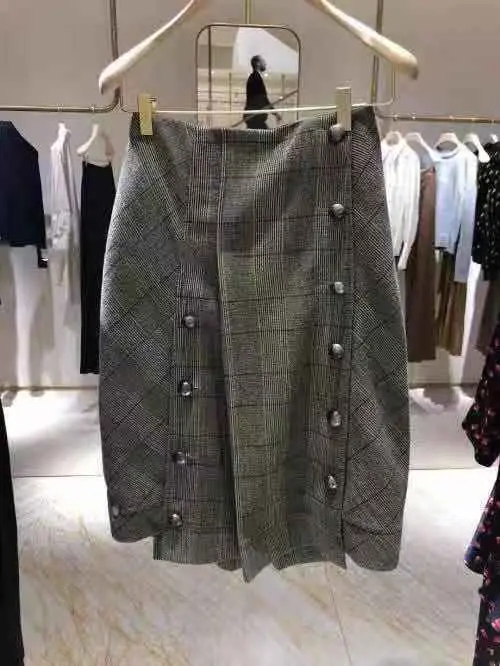 Chloé Checked Pleated Skirt