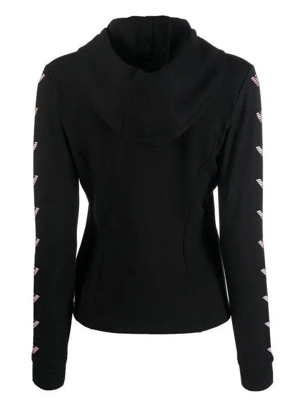 EA7 Logo Zip-up Hooded Casual Jacket
