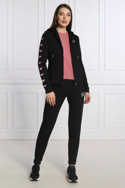 EA7 Logo Zip-up Hooded Casual Jacket
