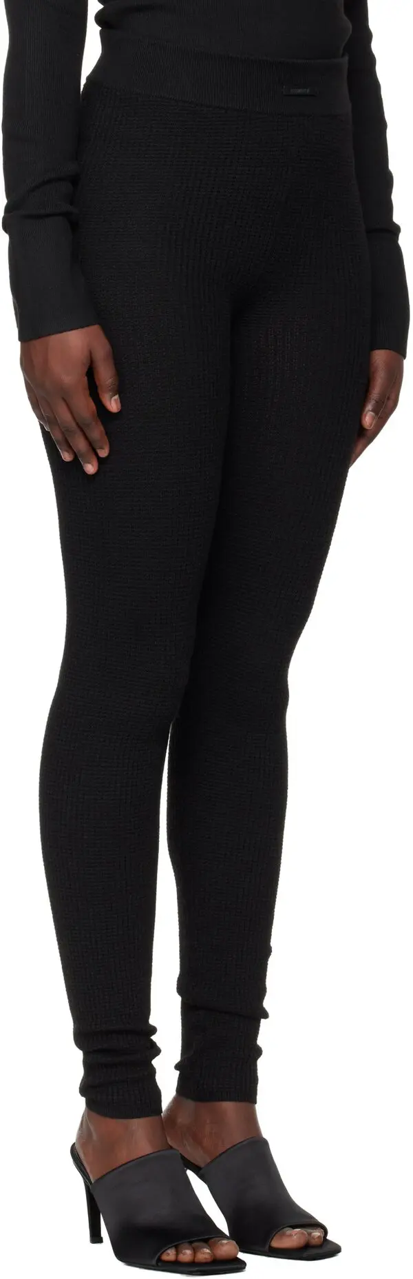 Fear Of God Skinny Cut Waffle Knit Leggings - Black