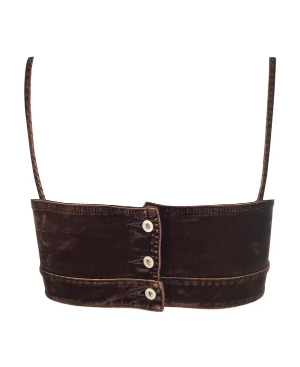 Loewe Strappy Velvet Cropped Top