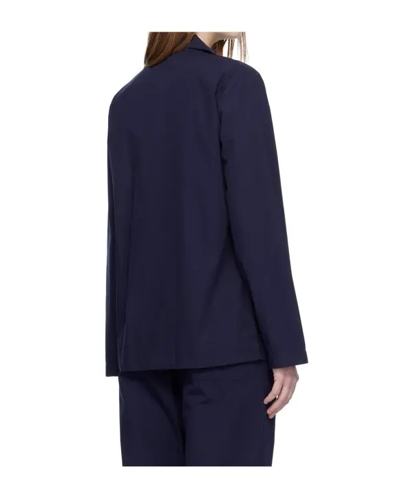 TEKLA Collared Pajama Shirt - Black