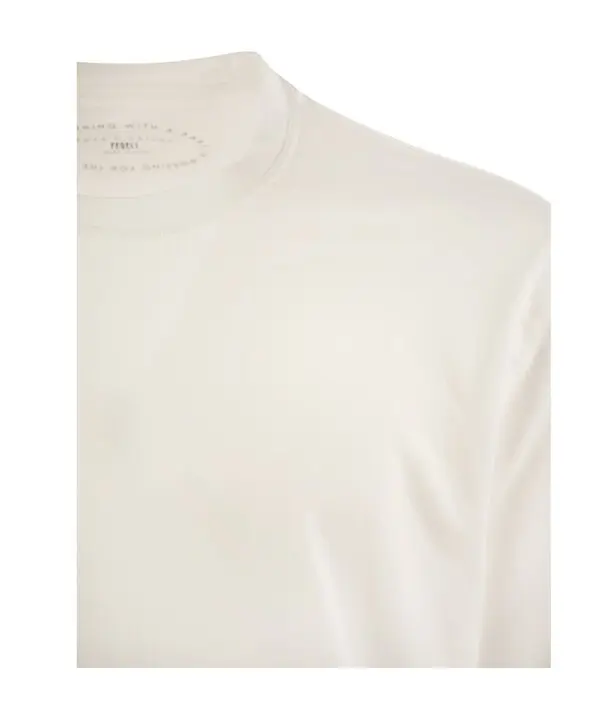 Fedeli Giza Cotton Crew Neck T-shirt - White