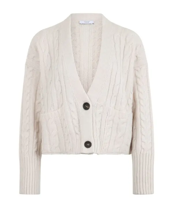 Peserico Cable Knitted Cropped V-neck Cardigan - No