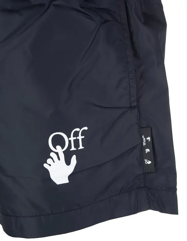 Off-White Logo Print Swim Shorts