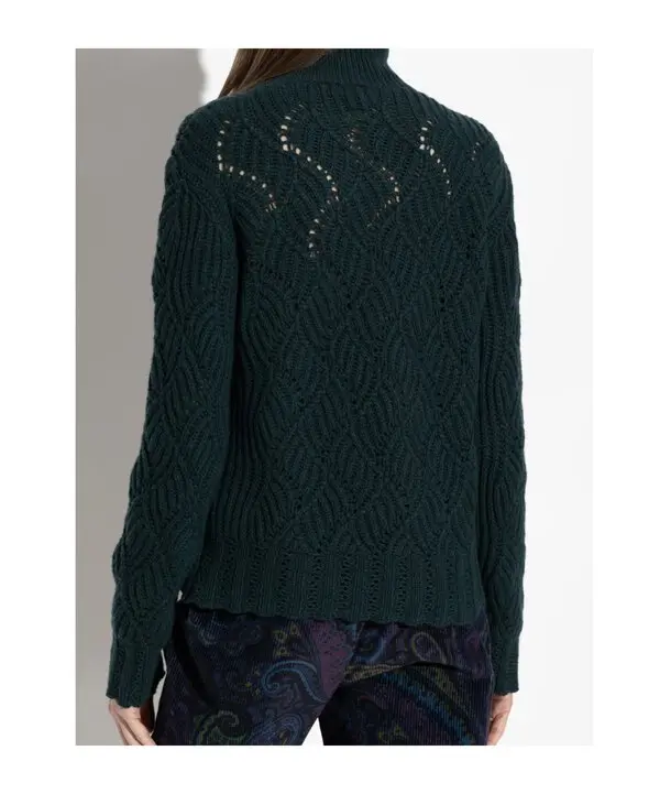 Etro Long Sleeved Turtleneck Knitted Jumper - Green
