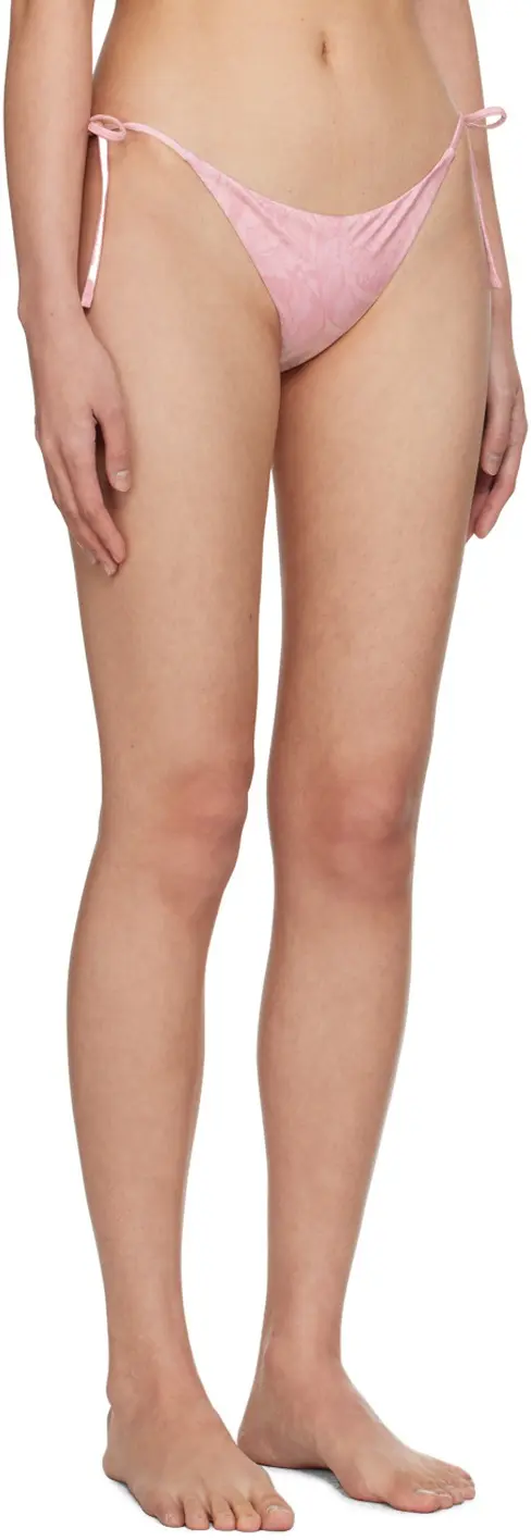 Versace Barocco Printed Bikini Bottoms - Nude