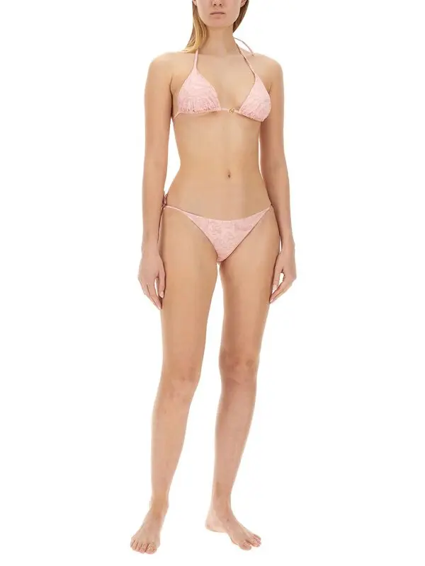 Versace Barocco Printed Bikini Bottoms - Nude