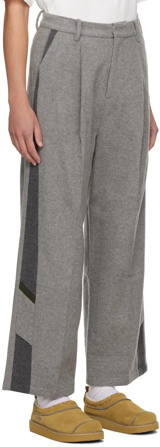 ADER ERROR Grey Stitched Zipper Casual Pants