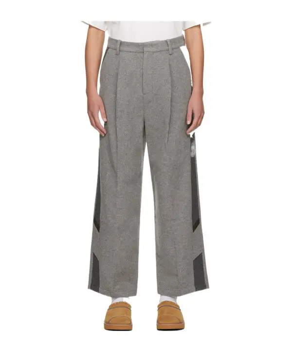 ADER ERROR Grey Stitched Zipper Casual Pants