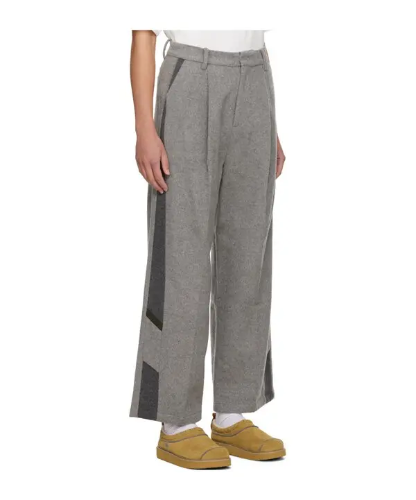 ADER ERROR Grey Stitched Zipper Casual Pants