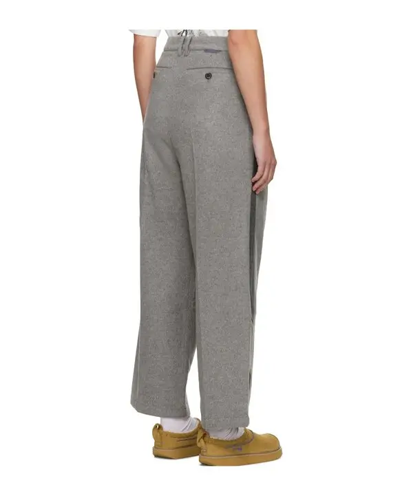 ADER ERROR Grey Stitched Zipper Casual Pants