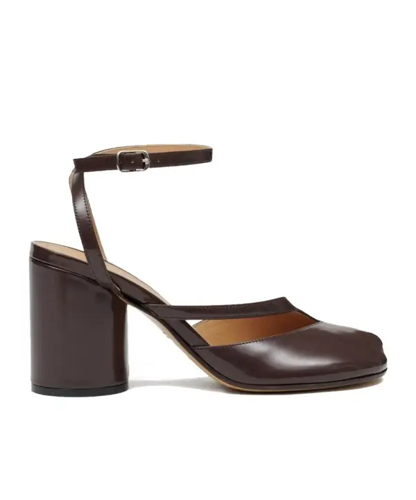 MAISON MARGIELA Tabi Slingback Pumps With Block Heel - Brown