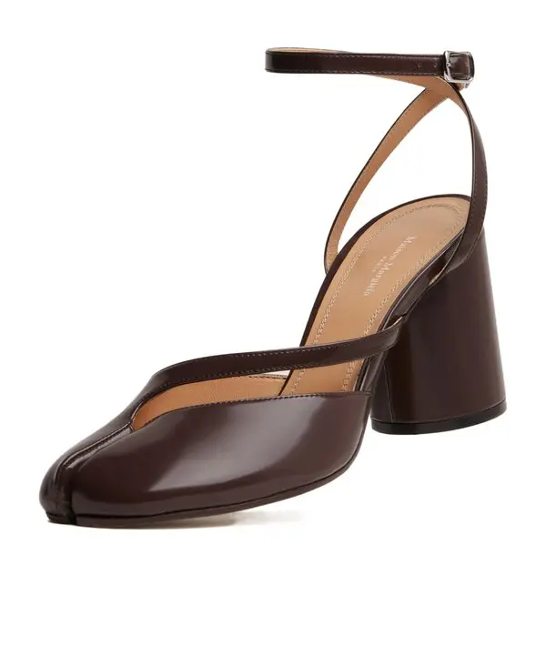 MAISON MARGIELA Tabi Slingback Pumps With Block Heel - Brown