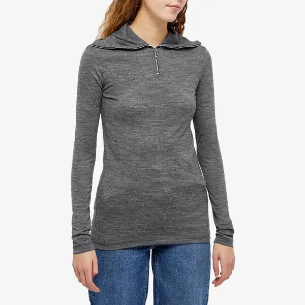 JIL SANDER Zip Detail High Neck Top