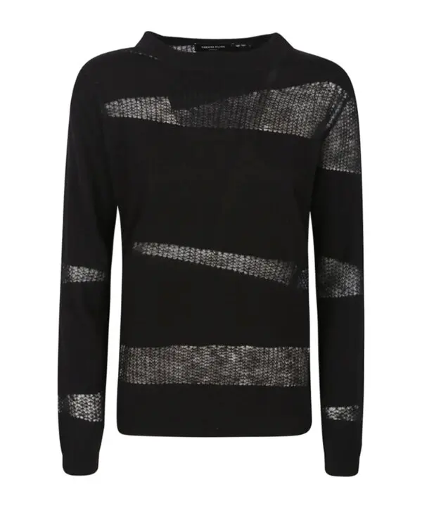 Fabiana Filippi Knit Net Stripe Jumper - Black