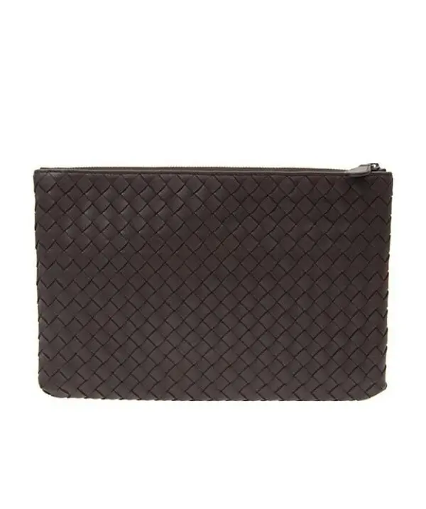 Bottega Veneta Medium Woven Clutch - Brown