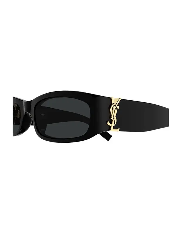 Saint Laurent Rectangular Frame Sunglasses With Logo