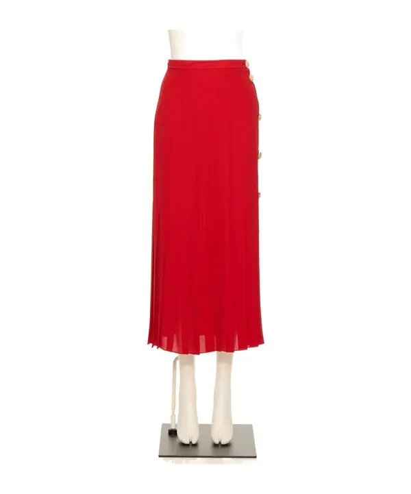 Valentino Garavani Georgette Midi Skirt With Jewelry Buttons