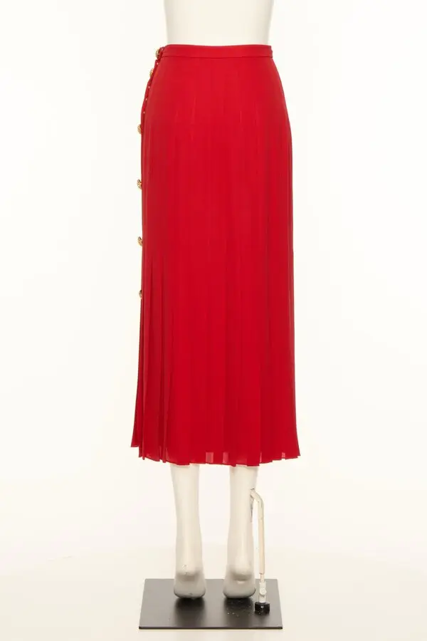 Valentino Garavani Georgette Midi Skirt With Jewelry Buttons