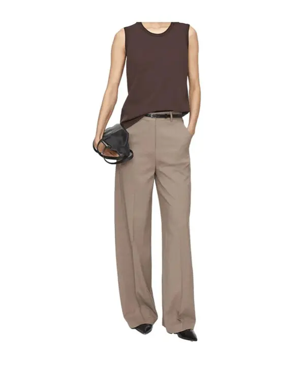JOSEPH Alana Wool-blend Twill Wide-leg Pants - Nude