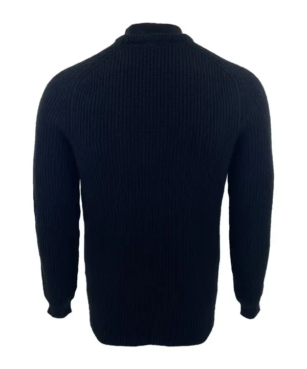 Emporio Armani Tiger Appliqué Ribbed Long Sleeve Sweater