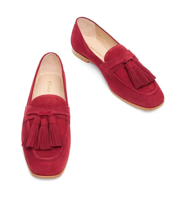 STUART WEITZMAN Lindi Tassel Loafers - Red