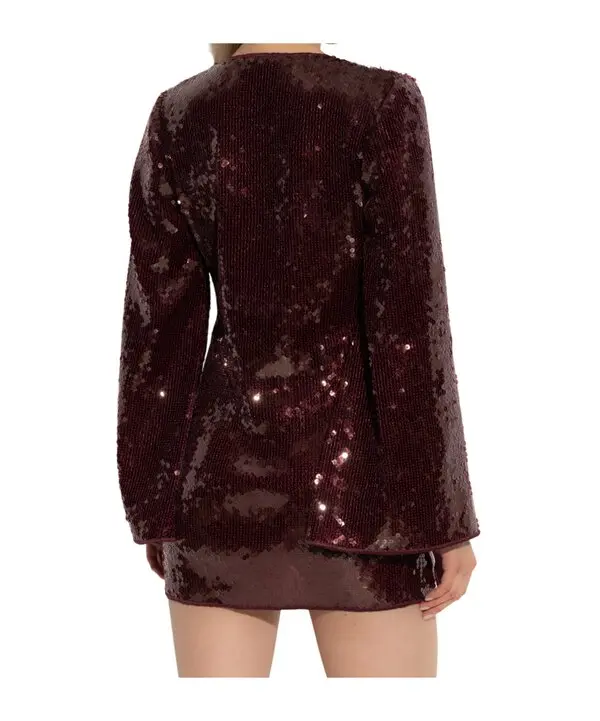 Oseree Sequin-embellished Deep-v Mini Dress