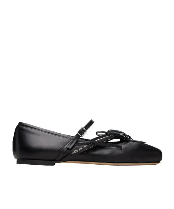 JIMMY CHOO Loli Ballet Flats With Crystal Embellishments - Black
