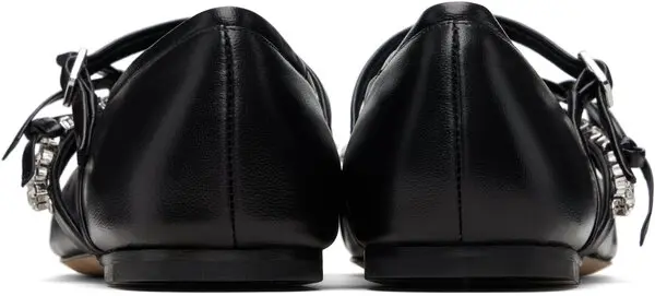JIMMY CHOO Loli Ballet Flats With Crystal Embellishments - Black