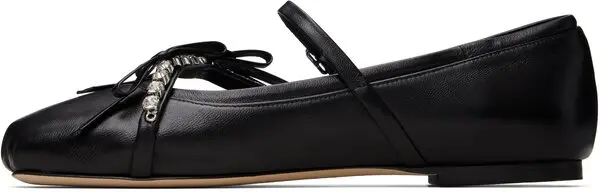 JIMMY CHOO Loli Ballet Flats With Crystal Embellishments - Black