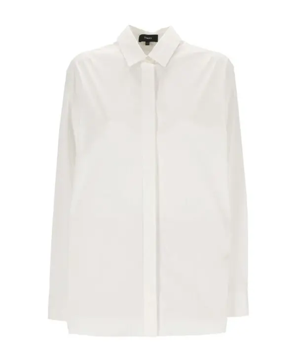 Theory Classic Collar Button-up Oversize Shirt - White
