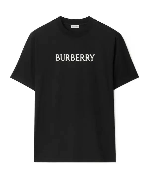Burberry Logo Printed Crewneck T-shirt - Black