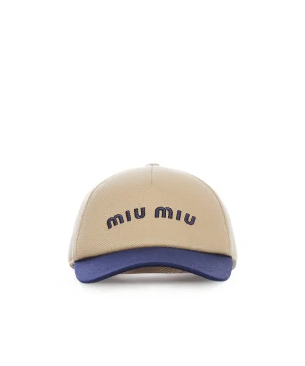 Miu Miu Embroidered Logo Baseball Cap - Nude