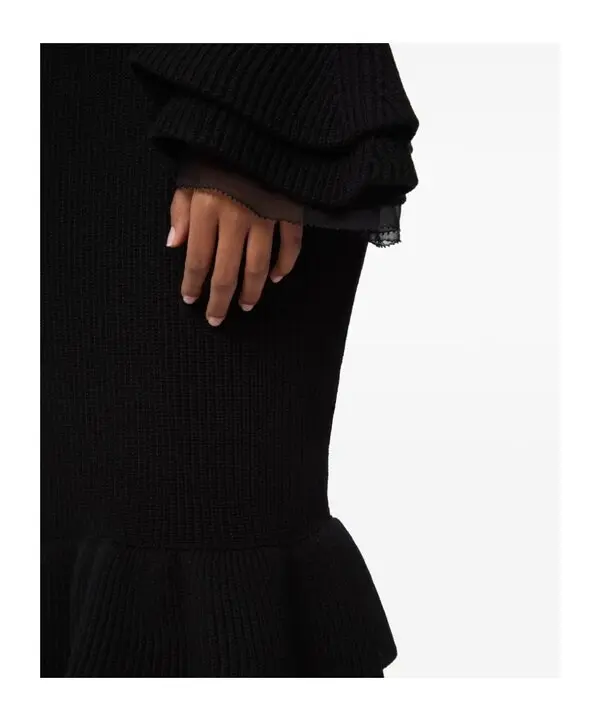 Nina Ricci Ruffled Knit Midi Skirt