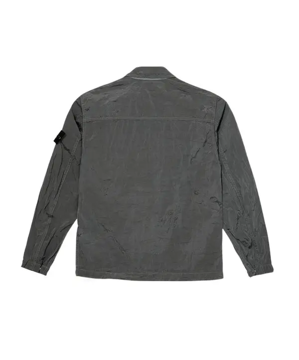 Stone Island Logo Patch Zip-up Overshirt