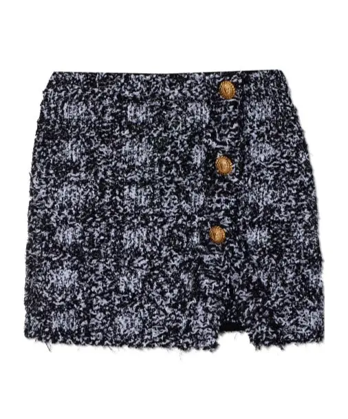Balmain Lurex Thread Tweed Mini Skirt