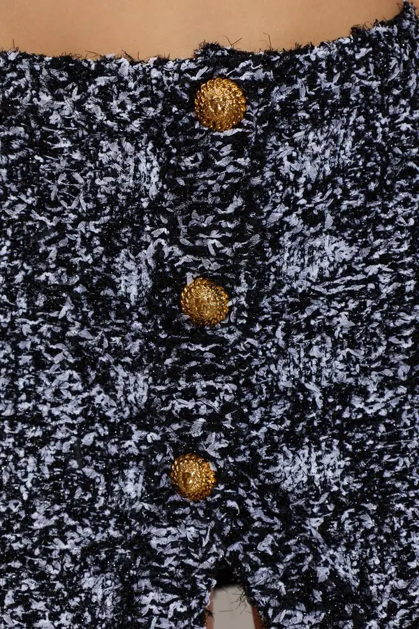 Balmain Lurex Thread Tweed Mini Skirt