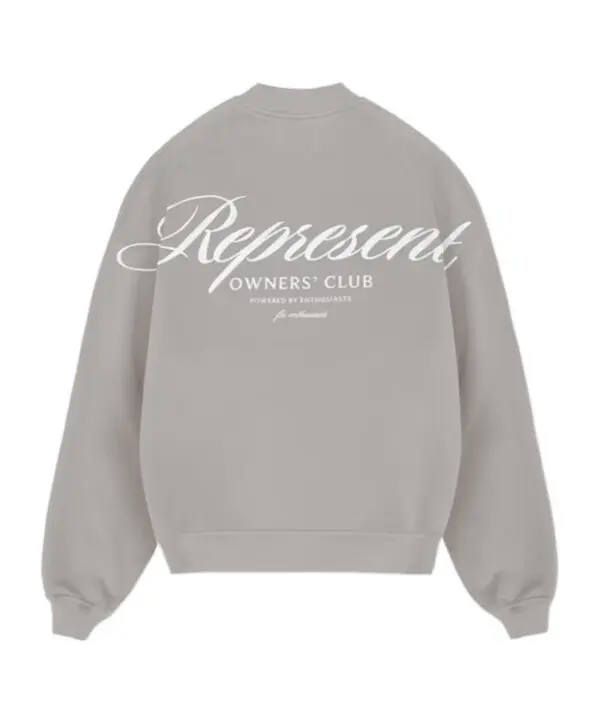 REPRESENT Logo Printed Crewneck Sweatshirt - Slate